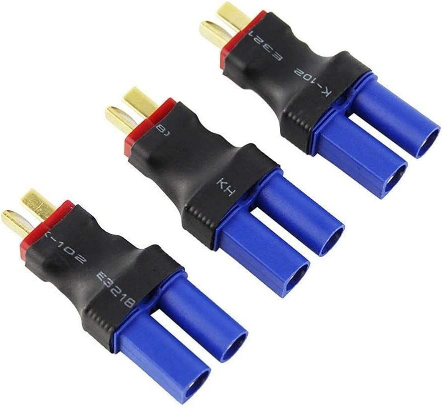 5-Pack Deans Style T-Plug Male Connector to EC5 Plug Female Connector No Wire Adapter for RC ...