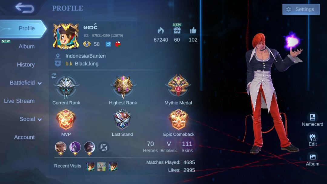 Collector Badang KOF Chou Epic Limited Chou Epic Shop Estes, Gusion ...