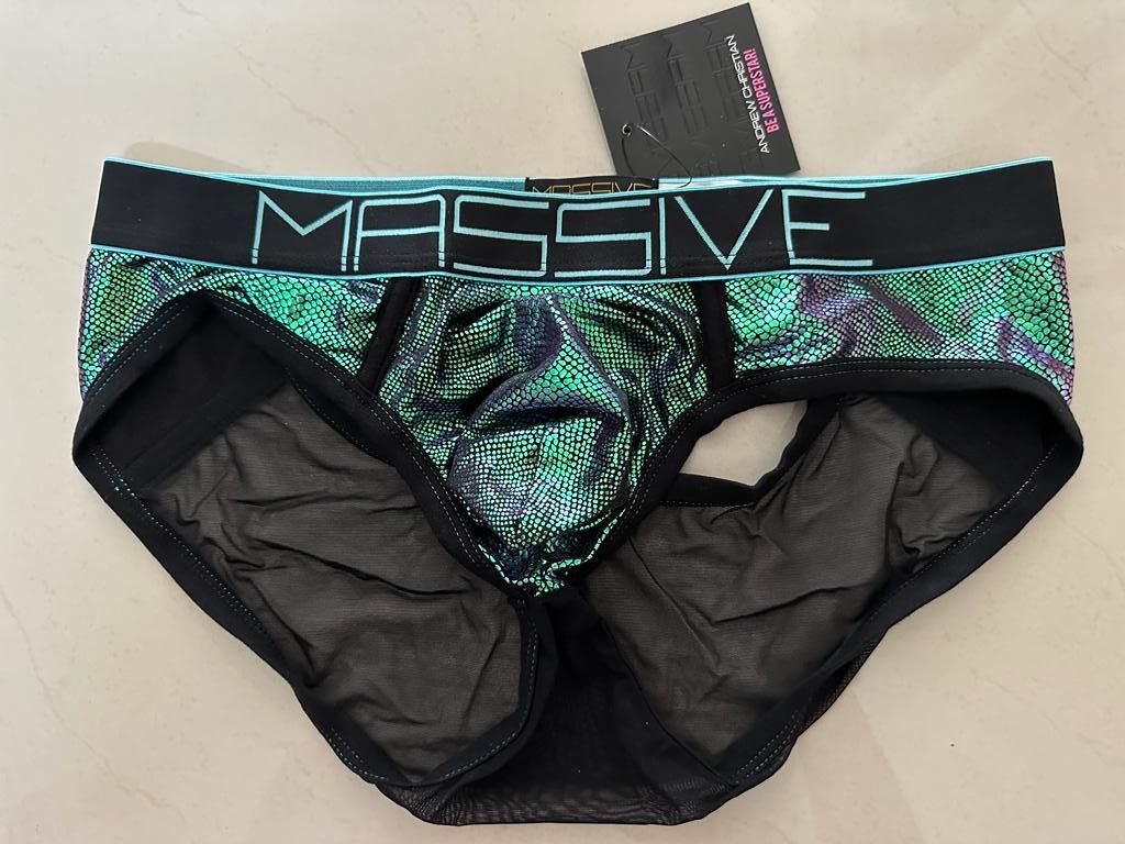 AC Andrew Christian MASSIVE Anaconda Eclipse Mesh Brief, Size Medium (M) 100% Original, Men's ...