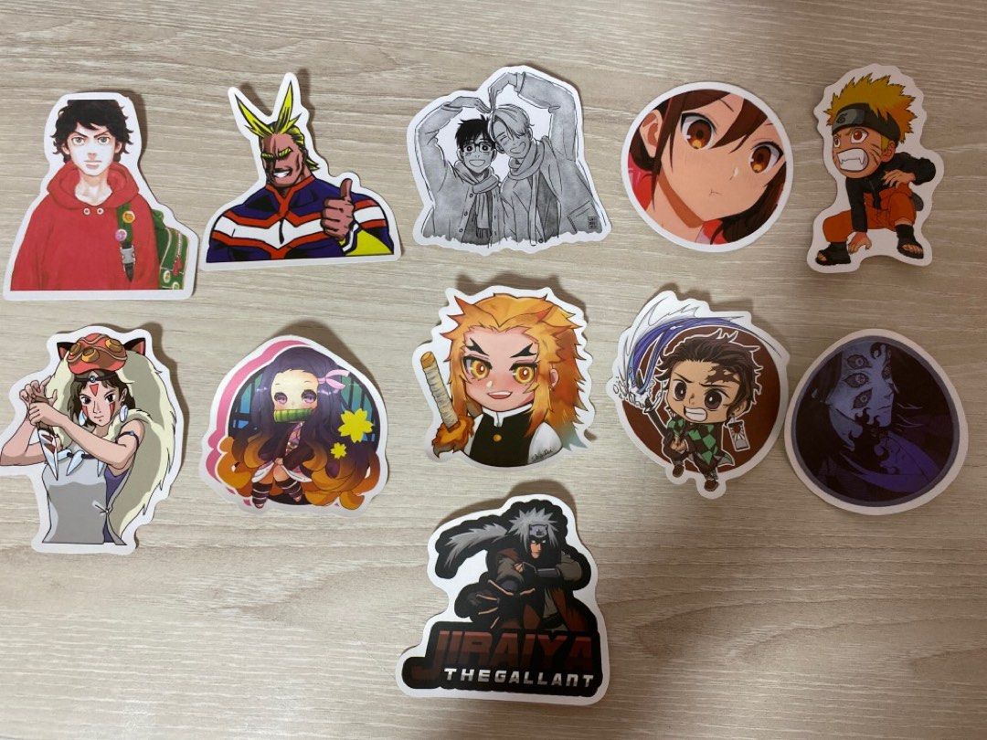 Anime stickers naruto demon slayer yuri on ice, Hobbies & Toys ...