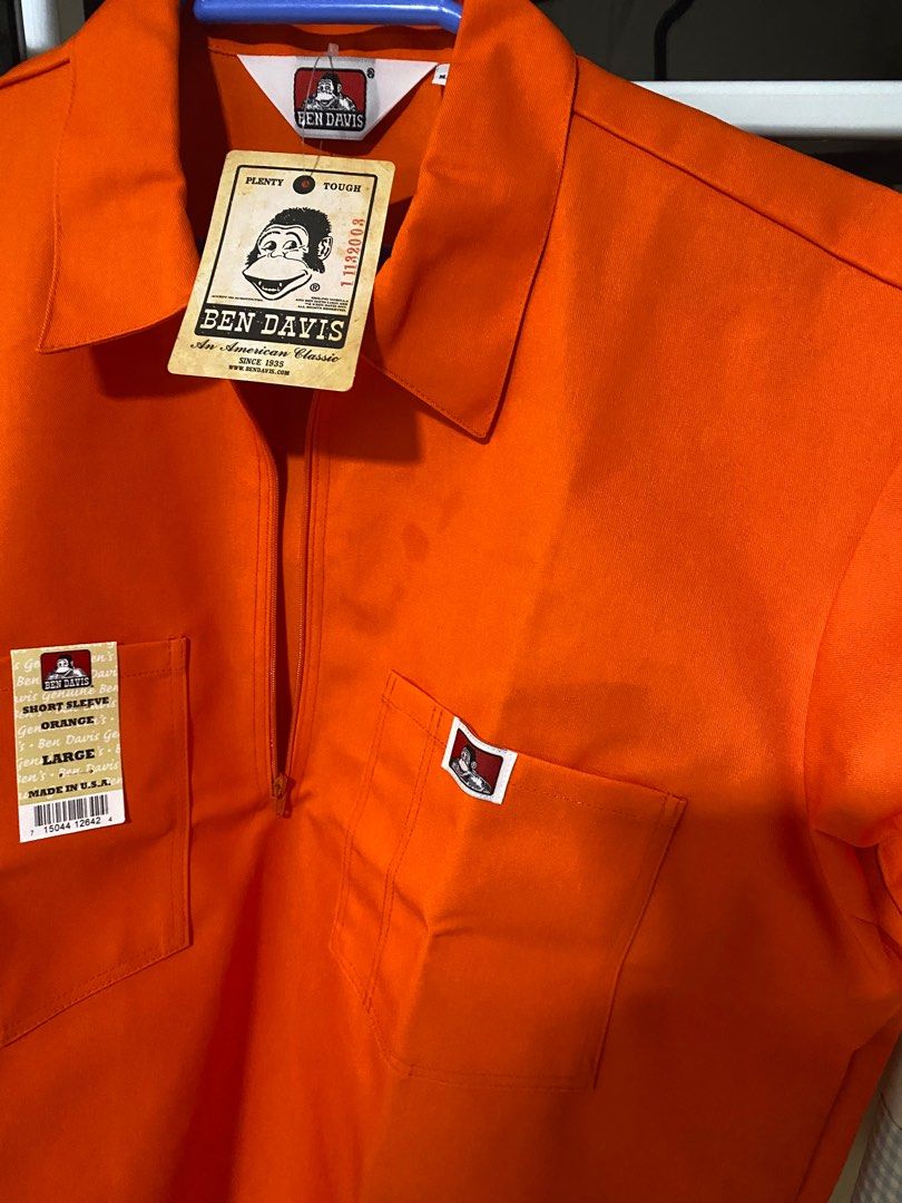 Ben Davis orange work shirt BNWT, Men's Fashion, Tops & Sets, Tshirts ...