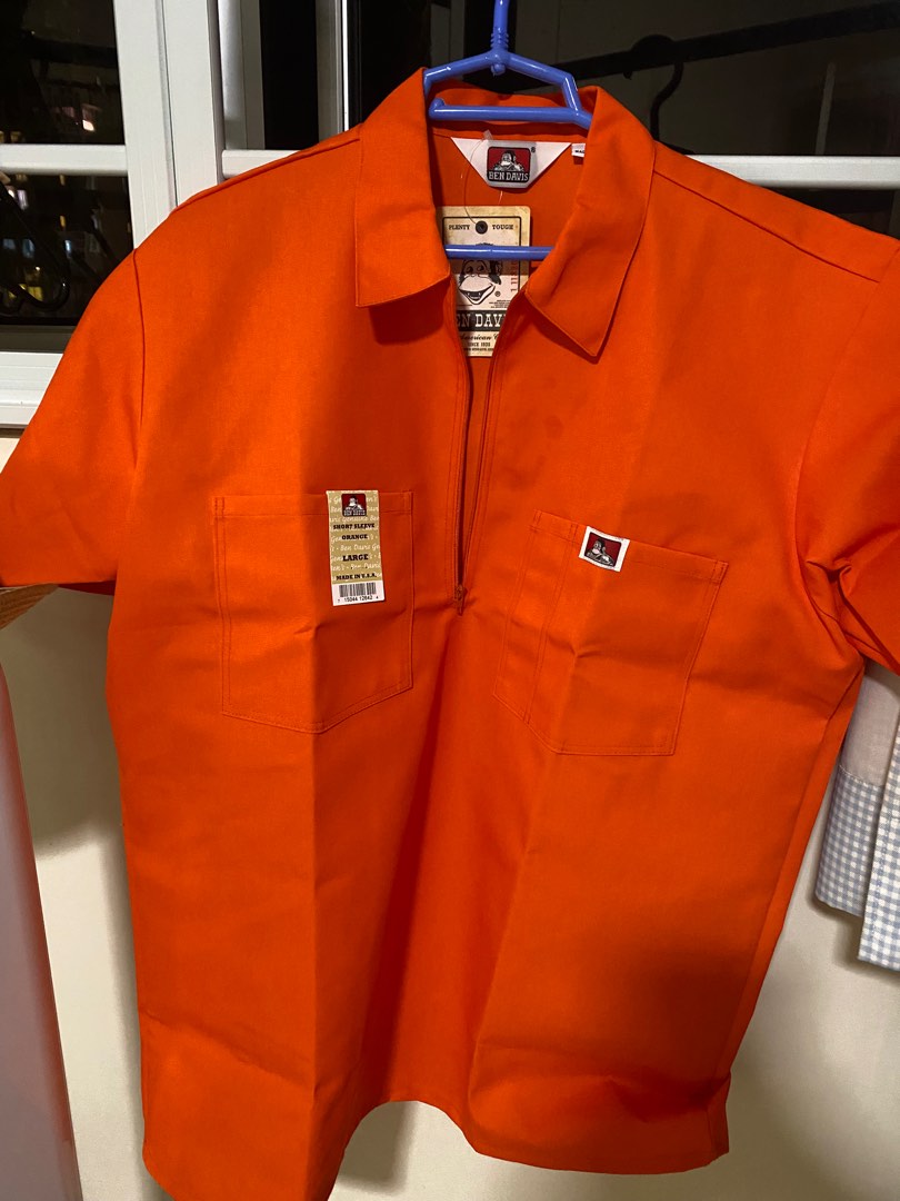 Ben Davis orange work shirt BNWT, Men's Fashion, Tops & Sets, Tshirts ...