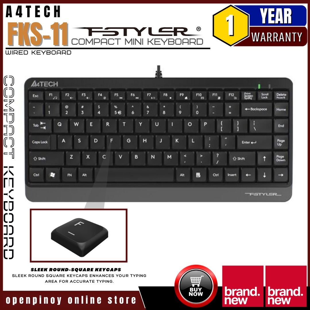 Brandnew A4TECH USB Keyboard Fstyler Mini [FKS-11], Computers & Tech ...