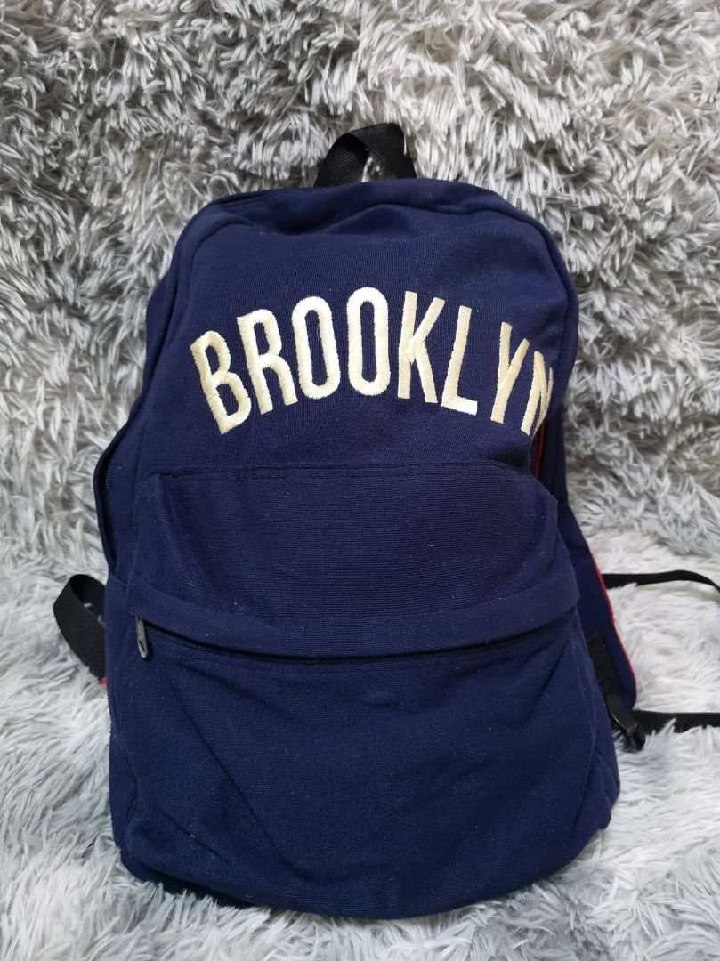 Brooklyn navy blue backpack, Men's Fashion, Bags, Backpacks on Carousell