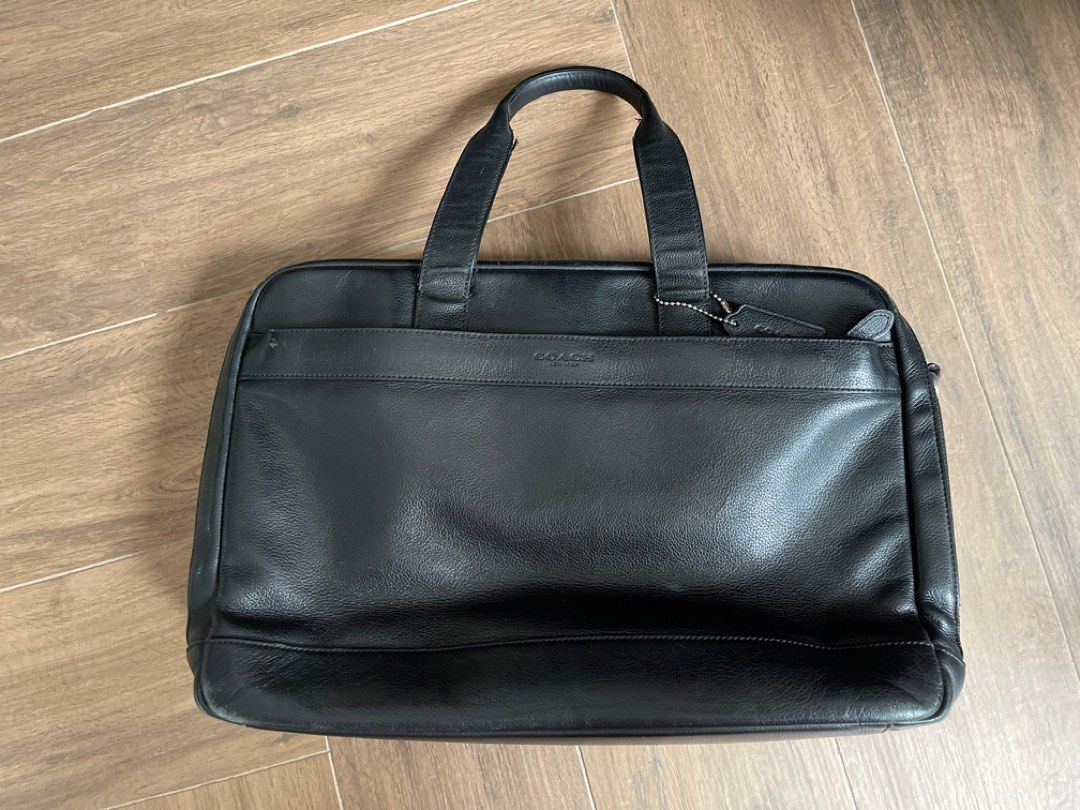 Coach Men's Hamilton Pebbled Leather Laptop Bag Briefcase, Men's Fashion, Bags, Briefcases on ...
