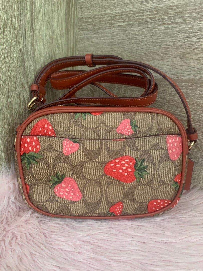 Coach Mini Jamie Strawberry, Women's Fashion, Bags & Wallets, Cross ...