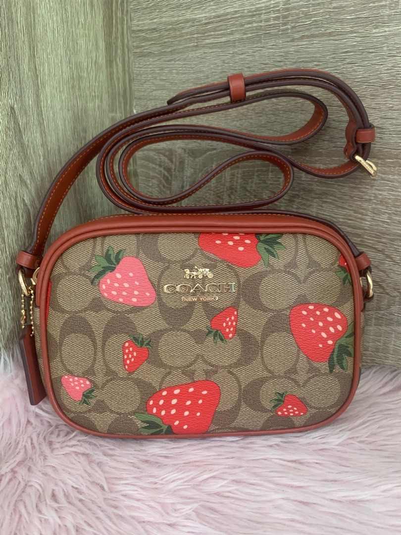 Coach Mini Jamie Strawberry, Women's Fashion, Bags & Wallets, Cross ...