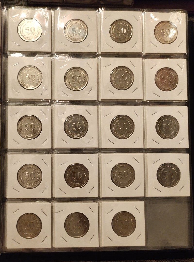 Complete set of 121 pieces of Singapore first series circulation coins ...