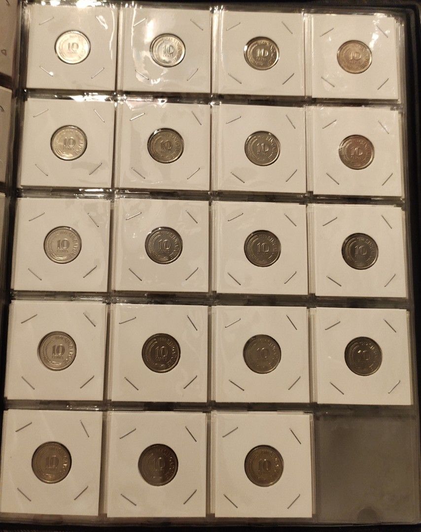 Complete set of 121 pieces of Singapore first series circulation coins ...