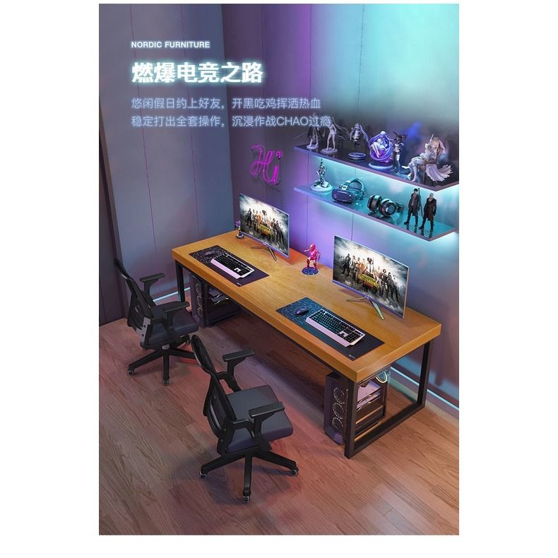 Computer Desk Desktop Double Gaming Table Chair Set Home Bedroom ...