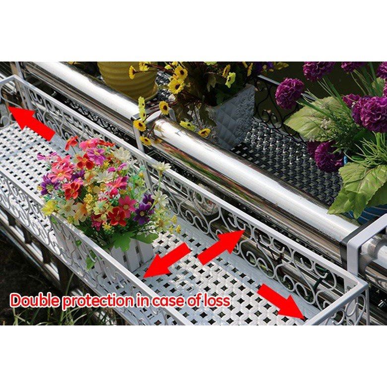 Corridor Flower Pot Plant Rack Balcony Hanging Metal Railing Stand ...