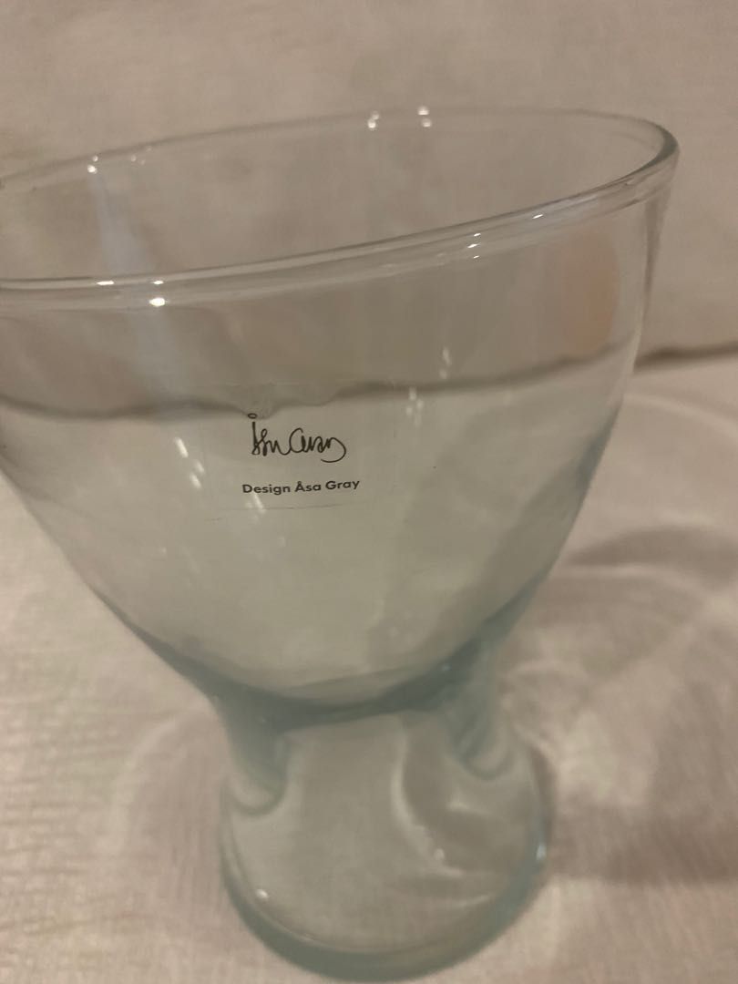 Design Asa Grey Glass Vase, Furniture & Home Living, Home Decor, Vases ...