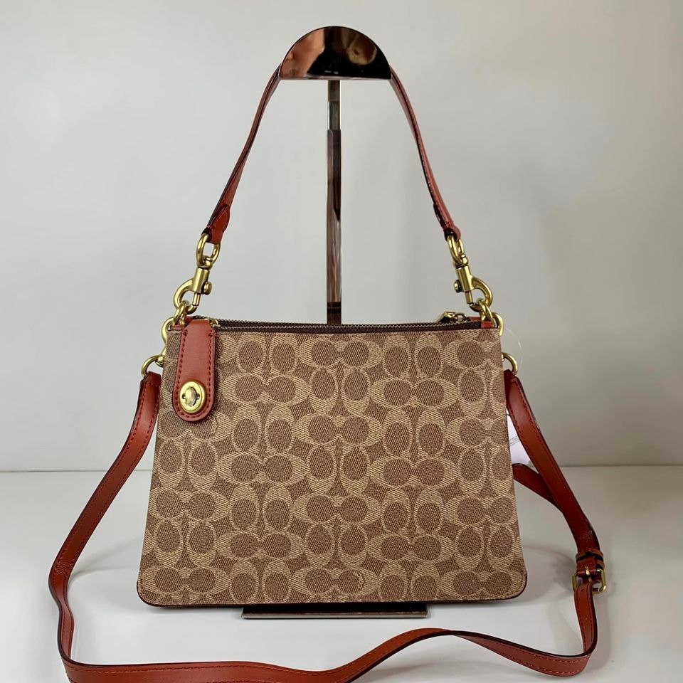 Double Zip Shoulder Bag In Signature Canvas, Luxury, Bags & Wallets on ...