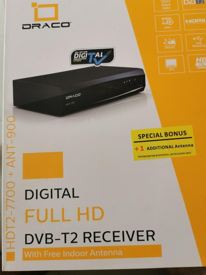 Draco Digital TV Box HDT2-7700 ANT-900 *Brand New*, TV & Home Appliances, TV & Entertainment, TV ...