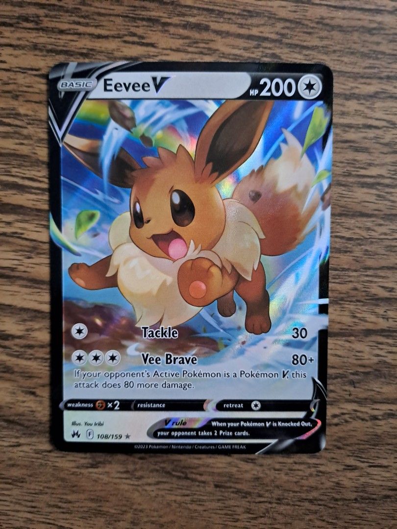 Eevee V Ultra Rare Crown Zenith Pokemon Card, Hobbies & Toys, Toys ...