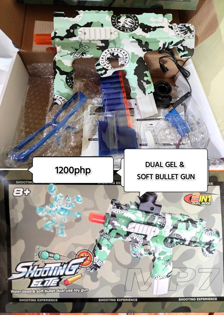 ELECTRIC GEL BULLET GUN (DUAL MODE, GEL OR SOFT BULLET), Hobbies & Toys ...