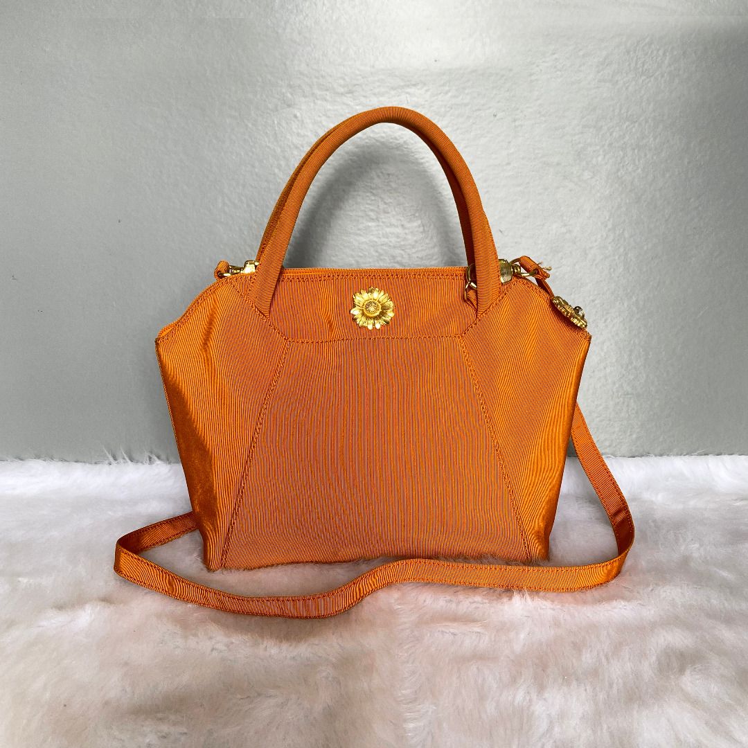 Escada Rare Vintage Orange Canvas Convertible Satchel Bag, Women's ...