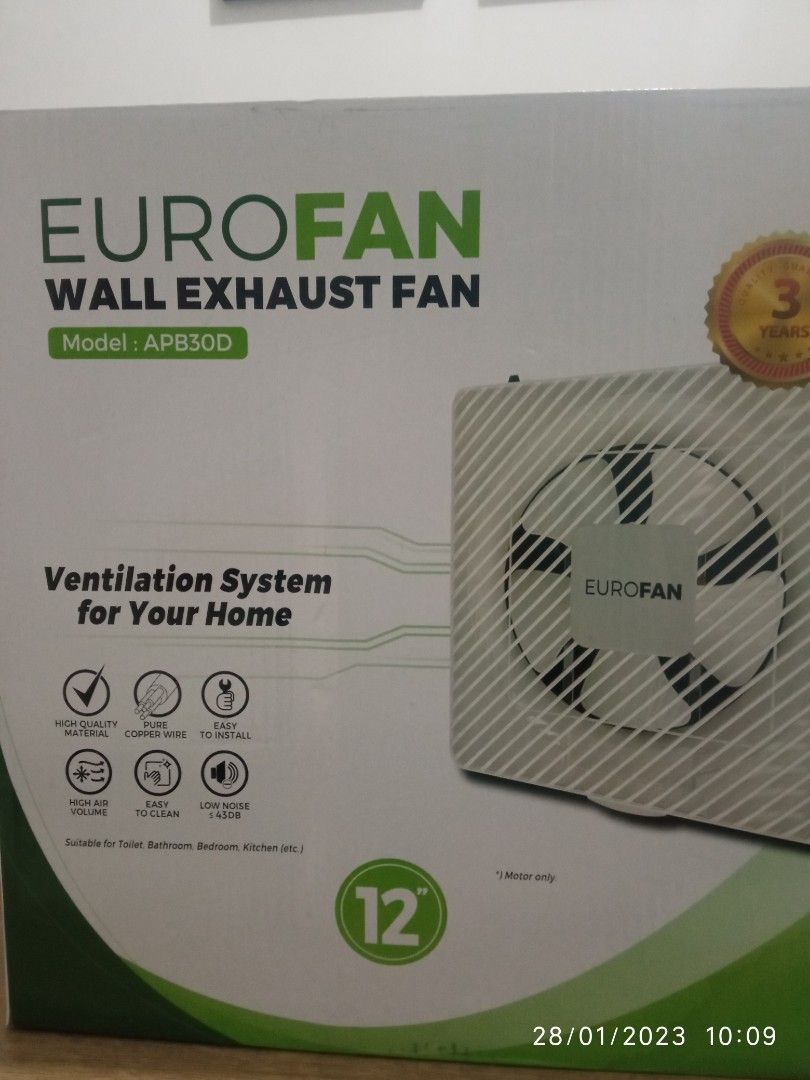 Exhaust Fan/Hexos/Kipas Angin Eurofan 12", Elektronik, Lainnya di Carousell