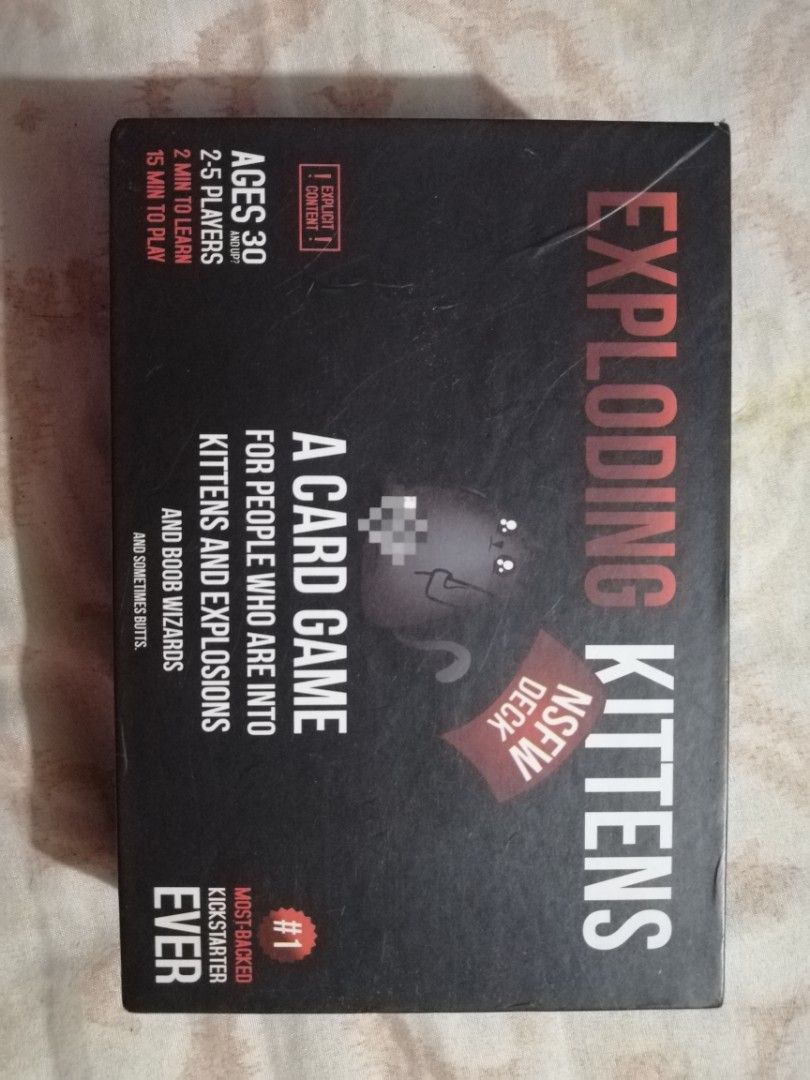 Exploding Kittens NSFW Deck with card sleeves, Hobbies & Toys, Toys & Games on Carousell