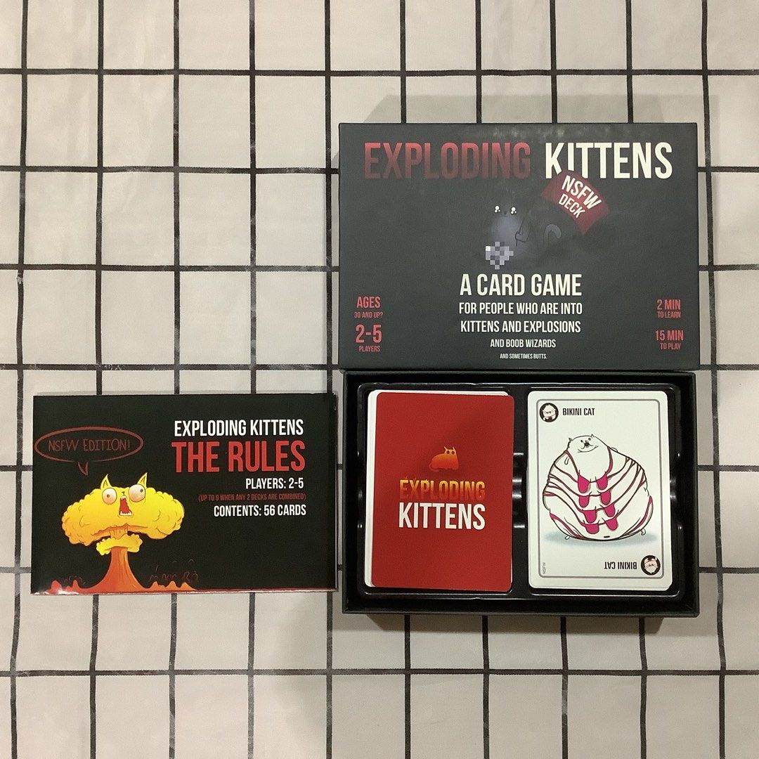 Exploding Kittens: NSFW Edition Cards Board Game Drinking Get-together Party Cards Game, Hobbies ...