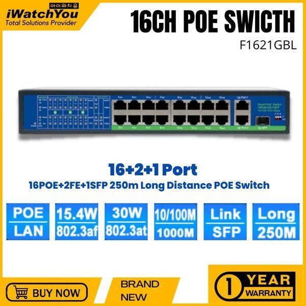 F1621GBL 16Channel PoE Switch, Furniture & Home Living, Security & Locks, Security Systems ...
