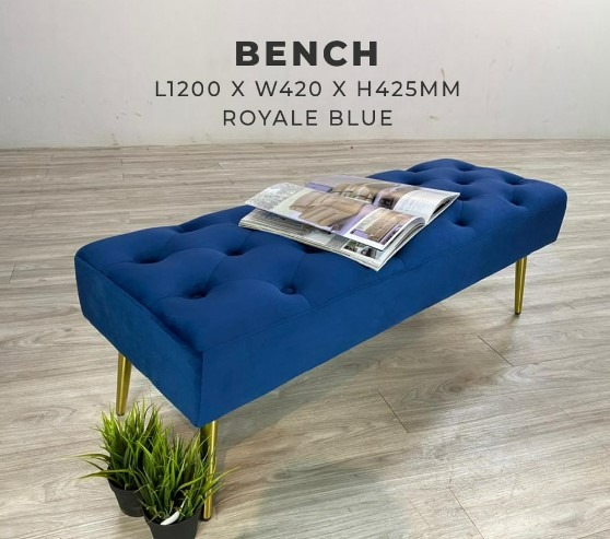 Free Installation Promo! 4 Feet 120cm Velvet Fabric Bench Stool with ...