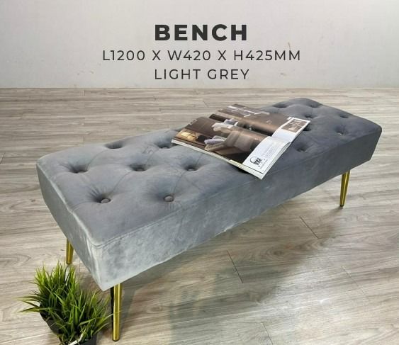Free Installation Promo! 4 Feet 120cm Velvet Fabric Bench Stool with ...