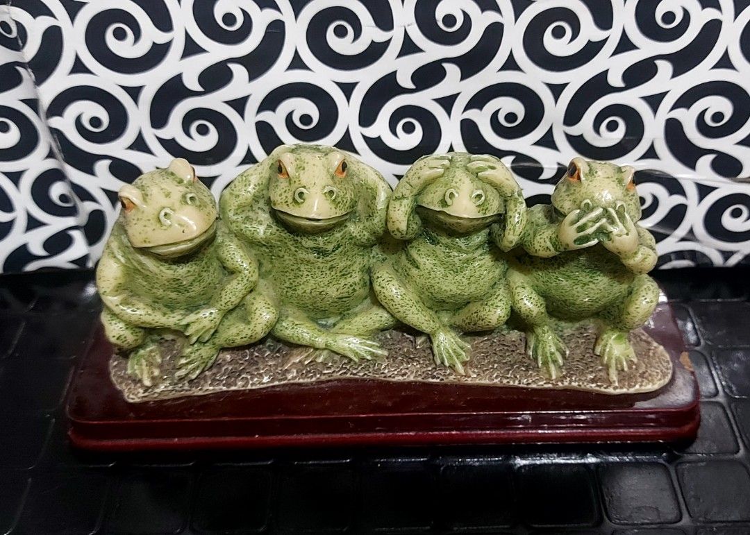 Frogs Figurine See No Evil, Hear No Evil, Speak No Evil, Do No Evil ...