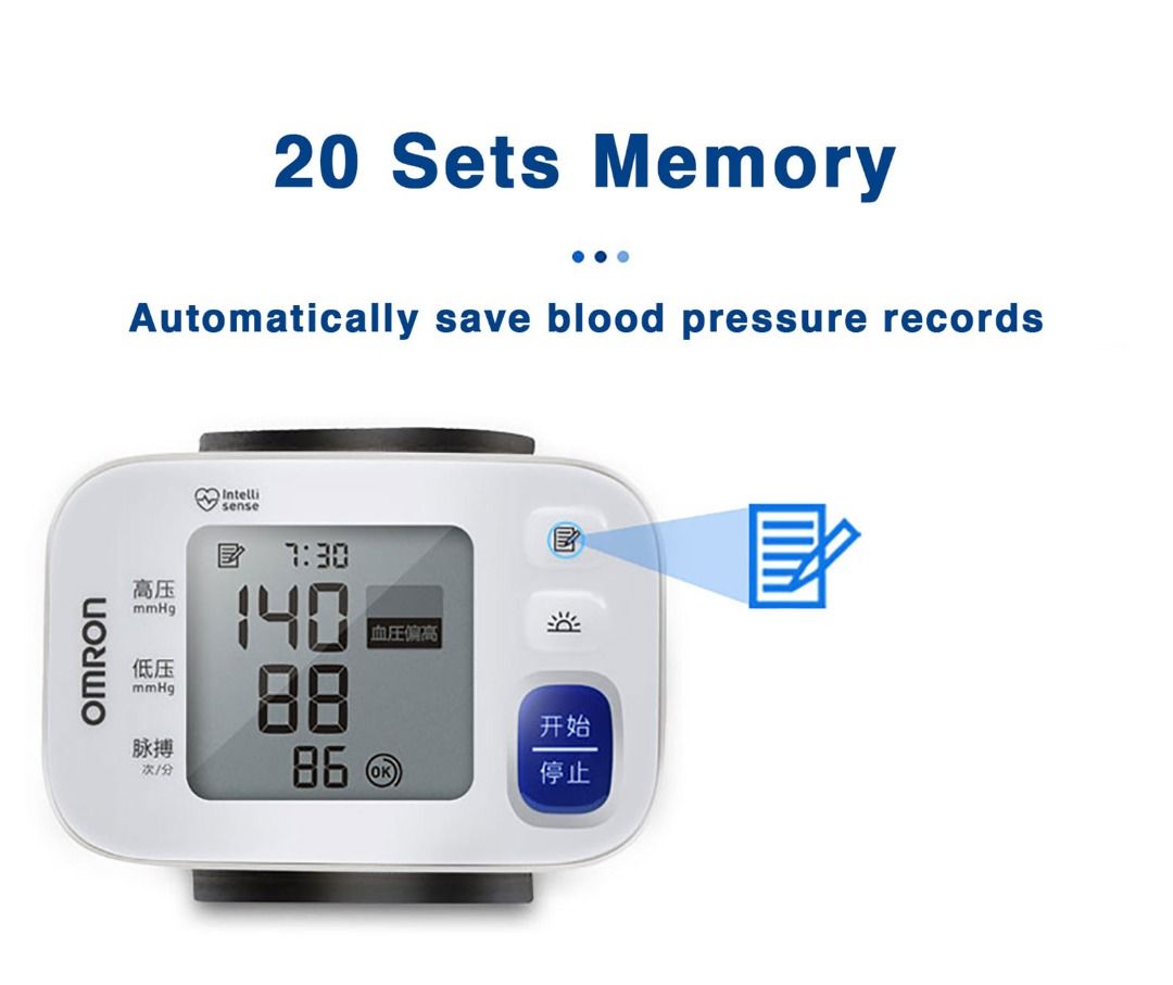Fully Automatic -OMRON -NEW Digital Electronic Wrist Blood Pressure Monitor w/ Intellisense ...