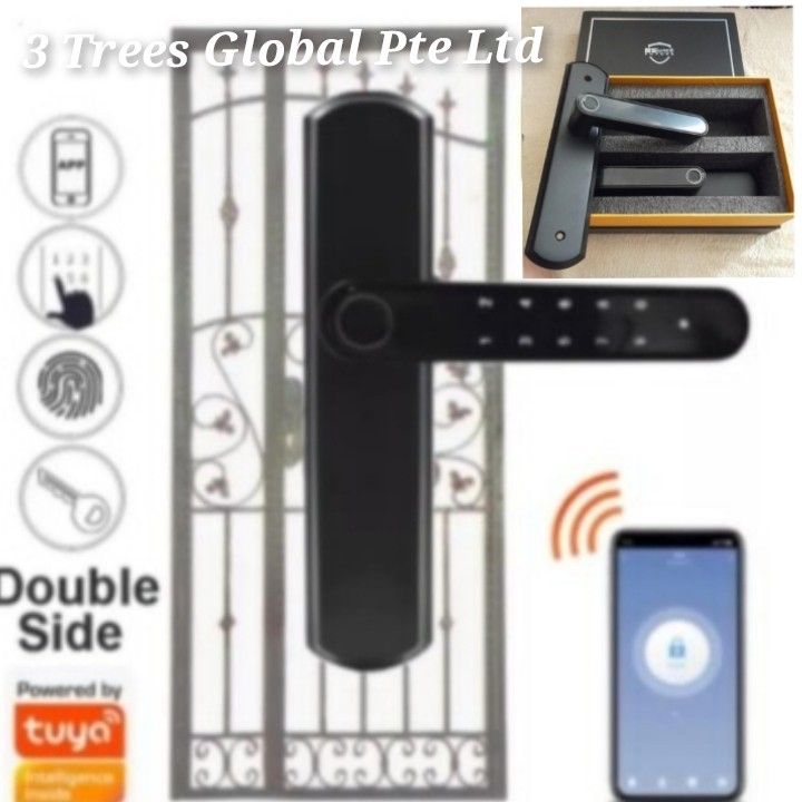 Gate Smart Digital Lock Double Sided Fingerprint for BTO HDB App Tuya ...