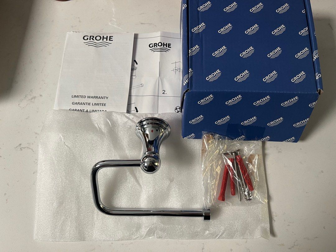 GROHE Geneva toilet roll holder, Furniture & Home Living, Bathroom & Kitchen Fixtures on Carousell