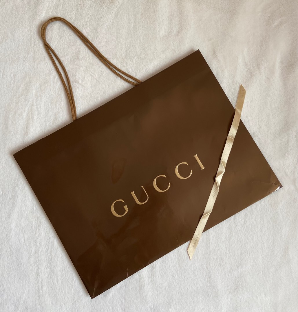Gucci Paper Bag, Luxury, Bags & Wallets on Carousell