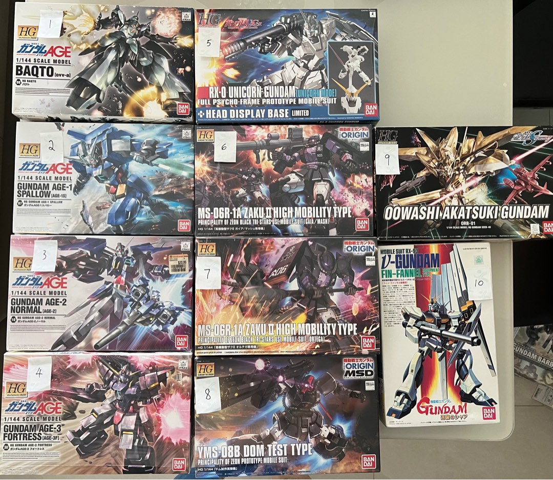 Gundam Model Kits, HG and MG, Hobbies & Toys, Toys & Games on Carousell