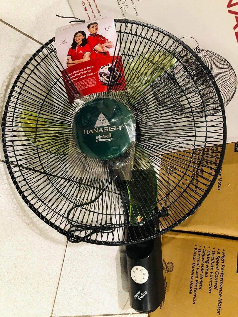 Hanabishi 16" Wall Fan Windmill 16WF, Furniture & Home Living, Lighting ...
