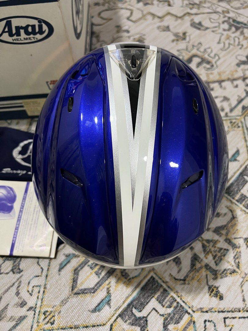 Helmet Arai Ram3 Speed King biru fullset original, Motorcycles ...