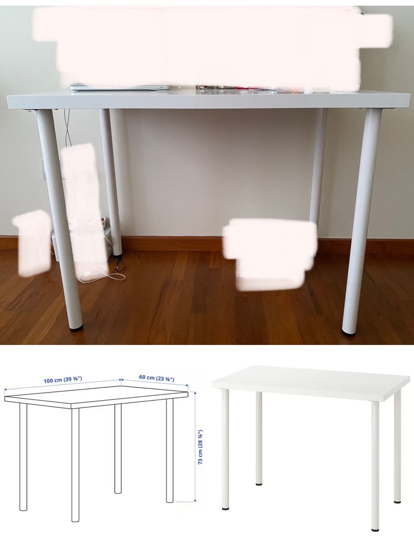 Ikea LINNMON Table white, Furniture & Home Living, Furniture, Tables ...