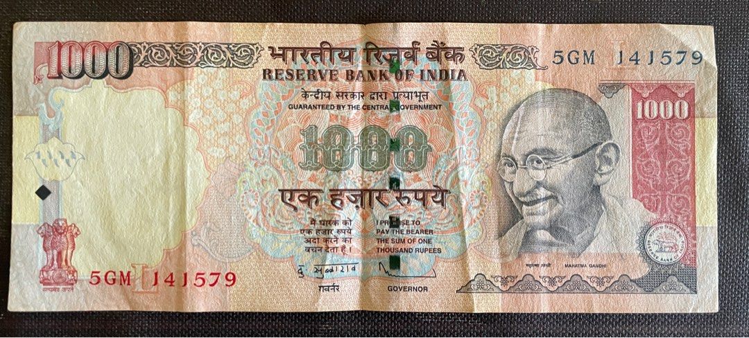India 1000 rupees note, Hobbies & Toys, Memorabilia & Collectibles ...