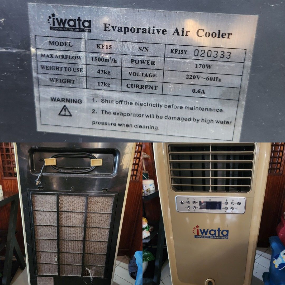 Iwata Evaporative Air Conditioner, TV & Home Appliances, Air ...