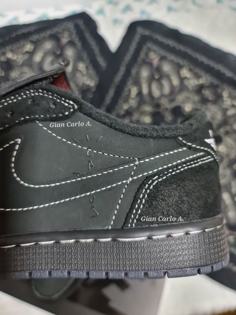 Jordan 1 low Travis Scott Phantom Black, Men's Fashion, Footwear ...