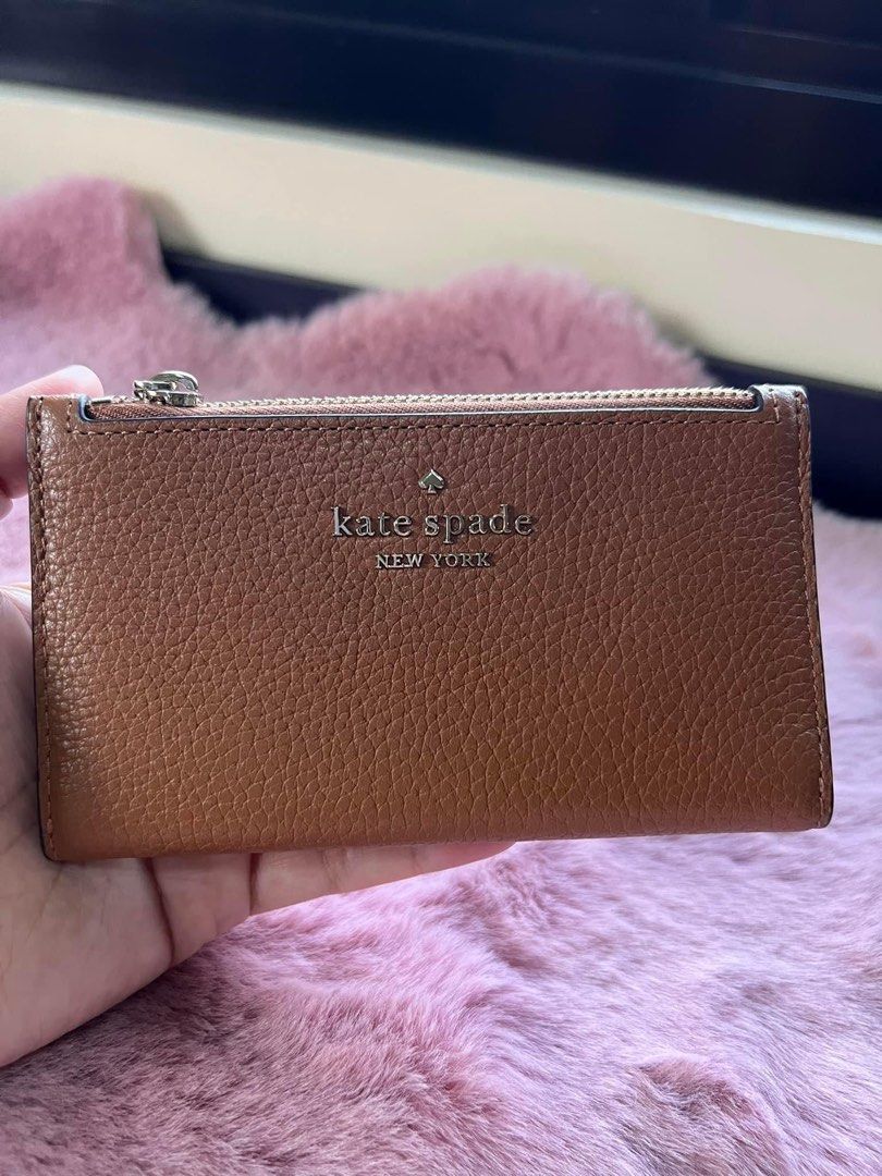 Kate Spade Leila Small Slim Bifold Wallet Warm Ginger, Women's Fashion ...