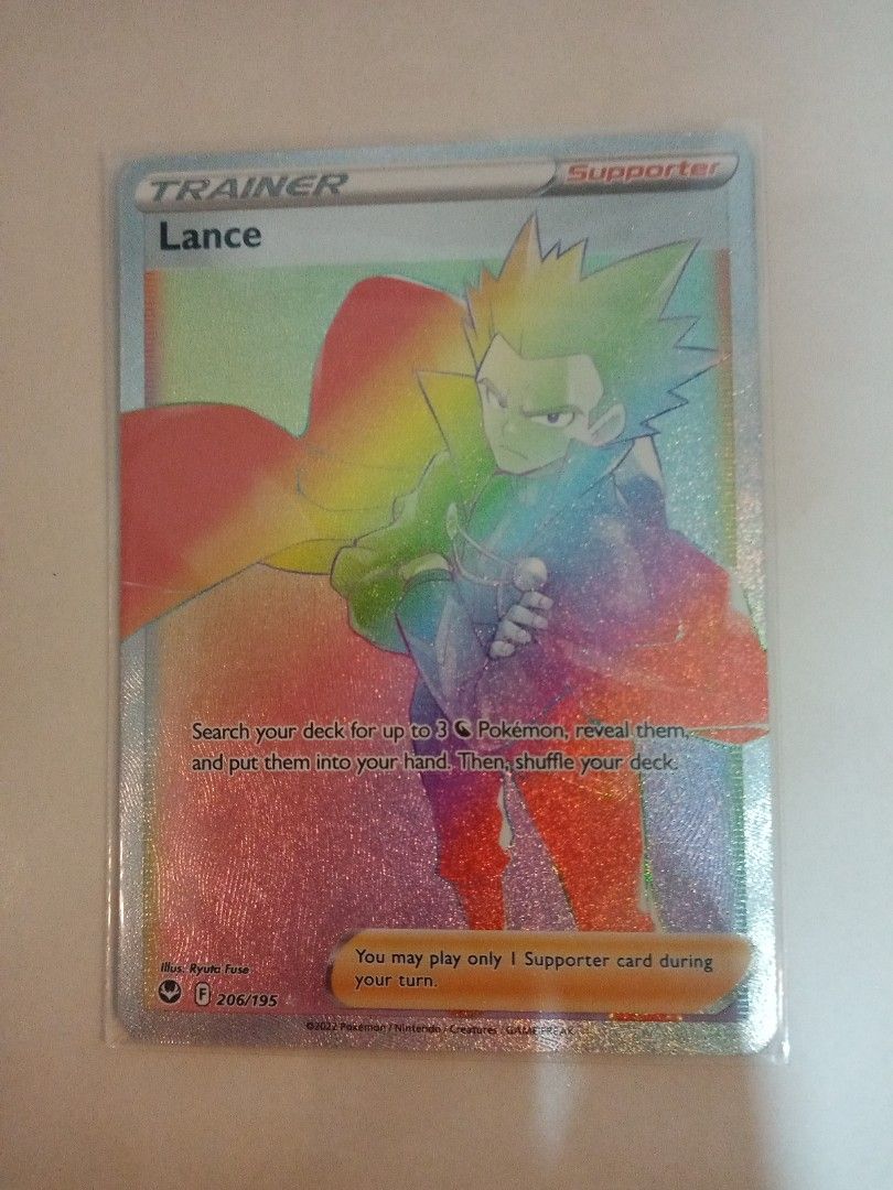 Lance rainbow rare pokemon card, Hobbies & Toys, Toys & Games on Carousell