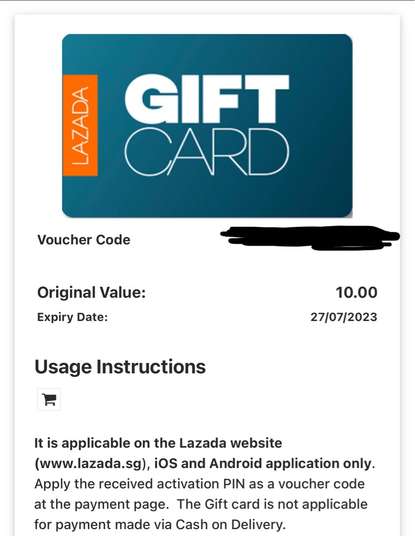 Lazada $10 gift card, Tickets & Vouchers, Vouchers on Carousell