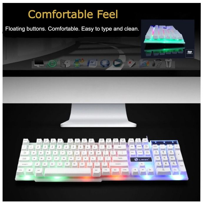 LED Gaming Keyboard with Mechanical Keyboard Feel + FREE Mouse ...