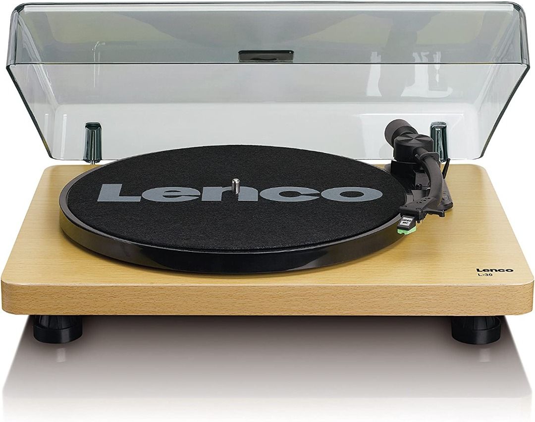 Lenco L-30 Wood | 33 & 45 RPM Semi-Automatic Belt Drive USB Turntable ...