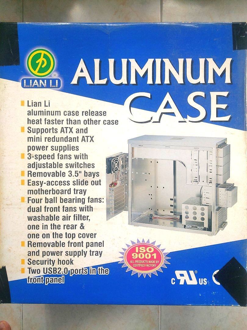 LIAN Li Mid Tower ATX Full Aluminum Case Bundle With Accessories As In ...