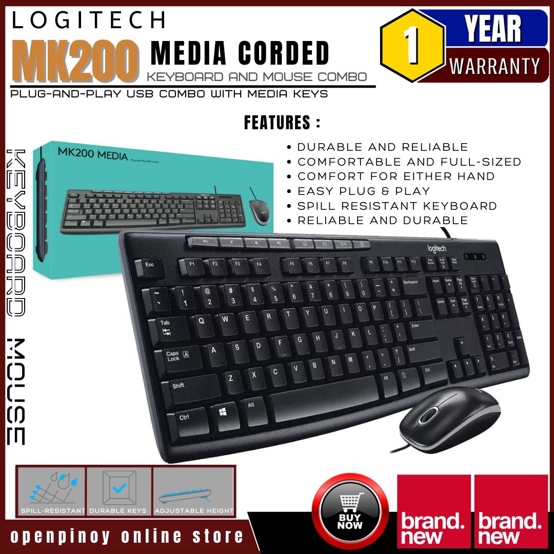 Logitech Mk200 Wired Combo Mouse And Keyboard Computers And Tech Parts