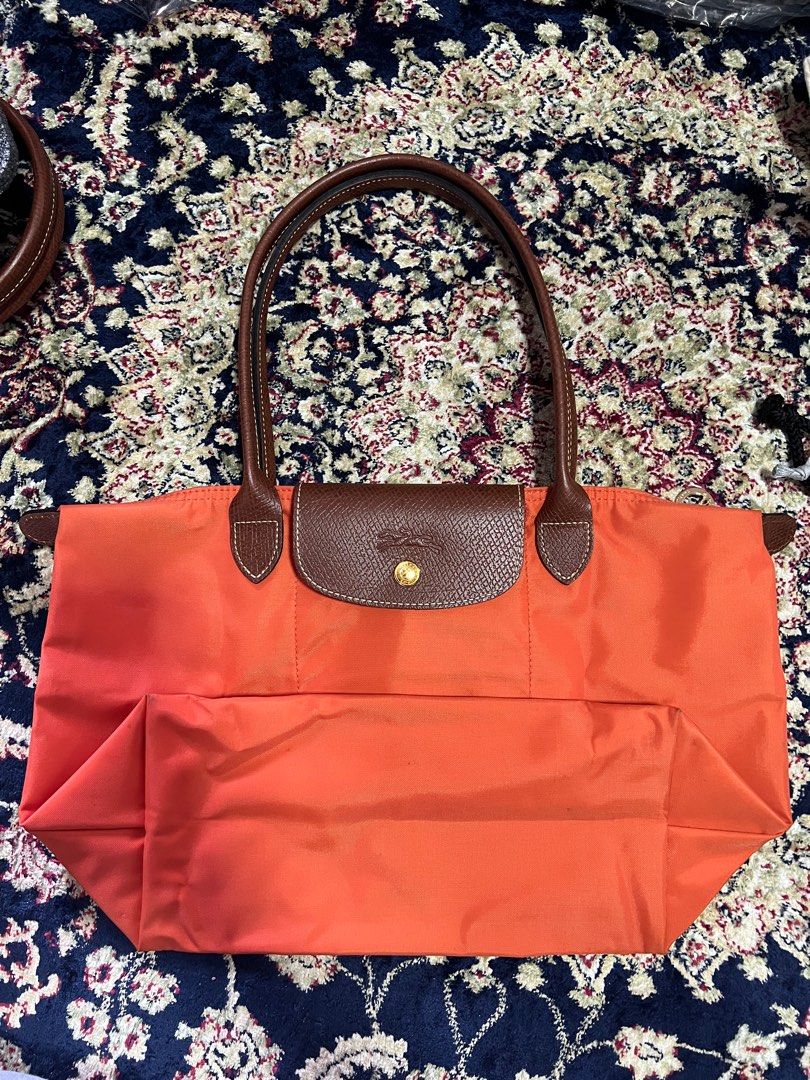 Longchamp Small Long Handle Le Pliage Orange, Women's Fashion, Bags ...