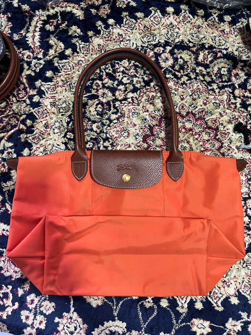 Longchamp Small Long Handle Le Pliage Orange, Women's Fashion, Bags ...