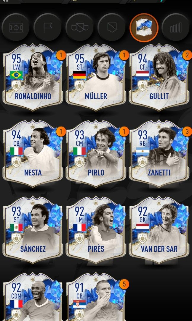Madfut 23 (not fifa) cards toty icons, 電子遊戲, 遊戲機配件, 遊戲週邊商品 - Carousell