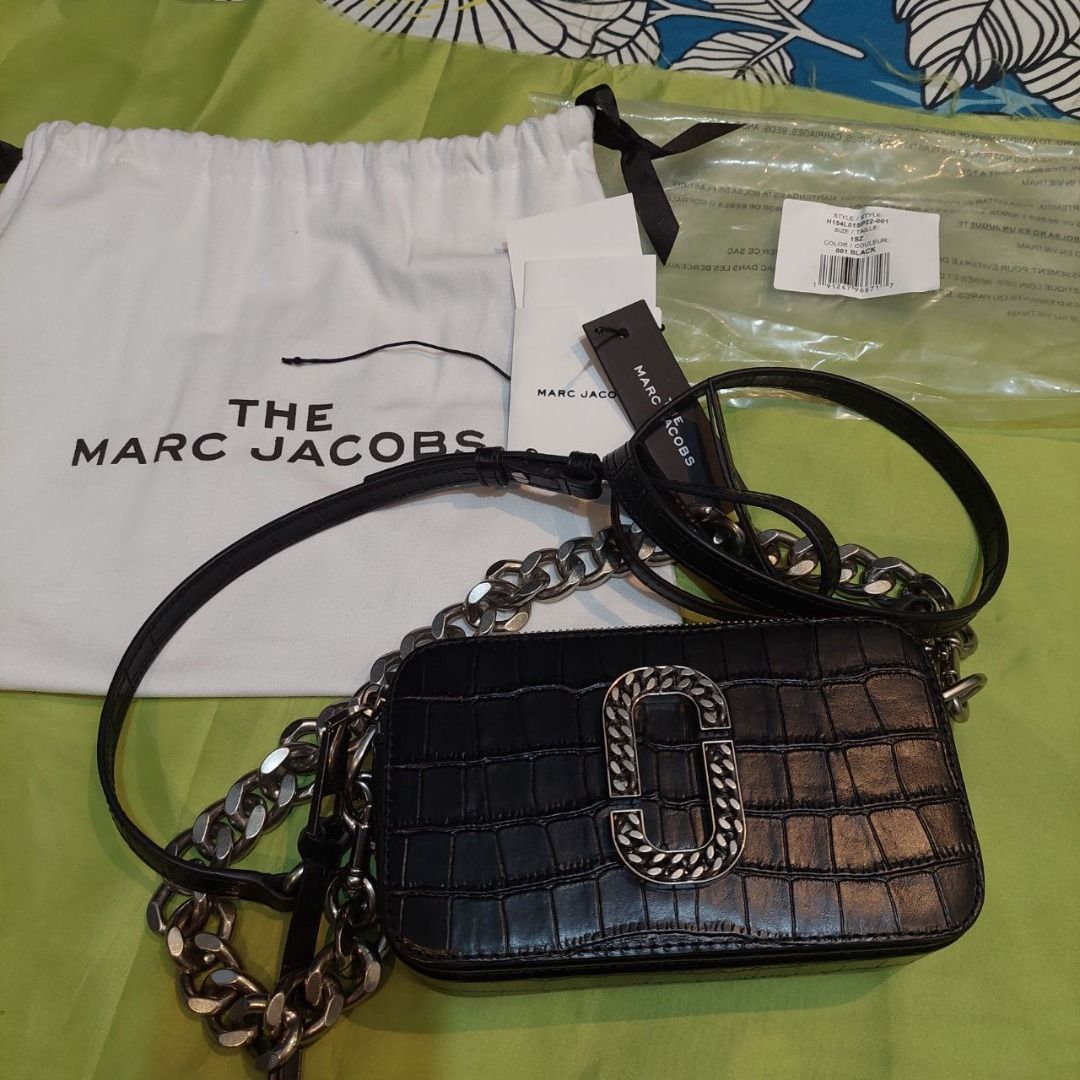 Marc Jacobs - The Snapshot Croc-Embossed Leather Camera Bag, Luxury, Bags & Wallets on Carousell